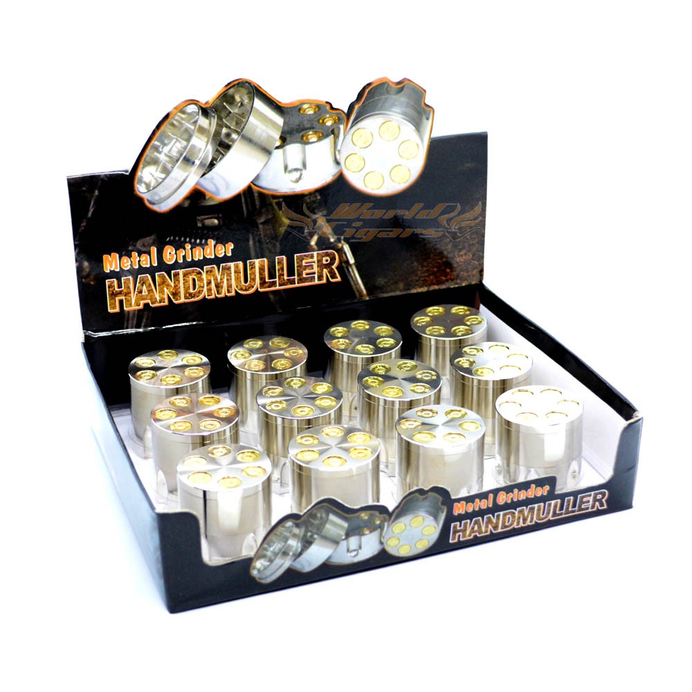 Triturador de Fumo em Metal Tambor de Revolver - Prata - Cx C/12 ...