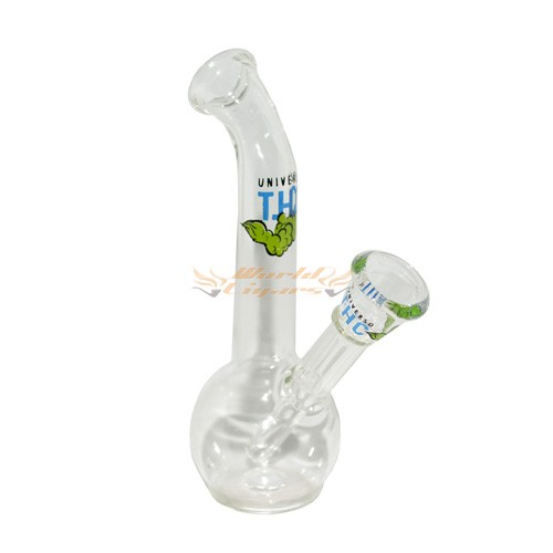 Bong de Vidro Mini Universo THC Curvo | World Cigars Tabacaria e Presentes