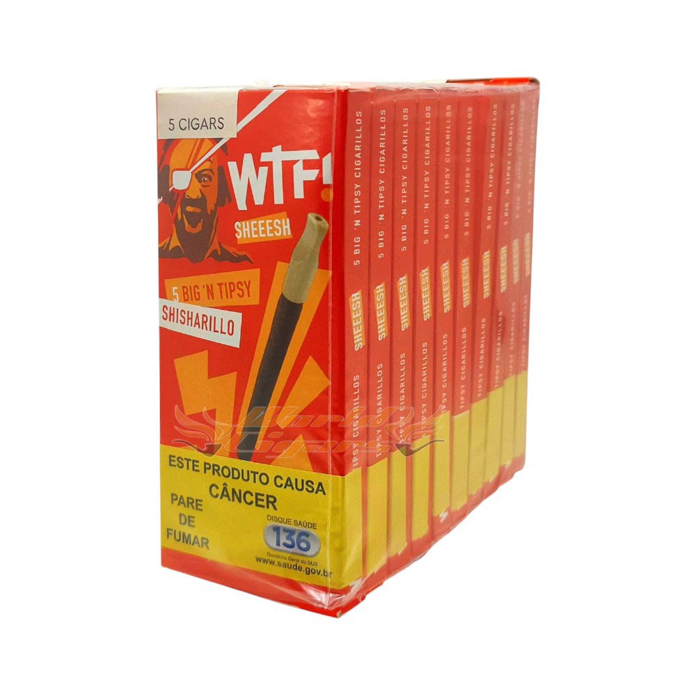WTF Big'n Tipsy Sheesh Baunilha C/5x10 | World Cigars Tabacaria e Presentes