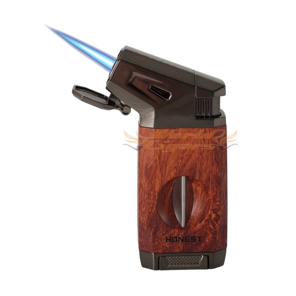 Isqueiro Maçarico Honest C/Cortador BCZ803 - Cor Madeira | World Cigars ...