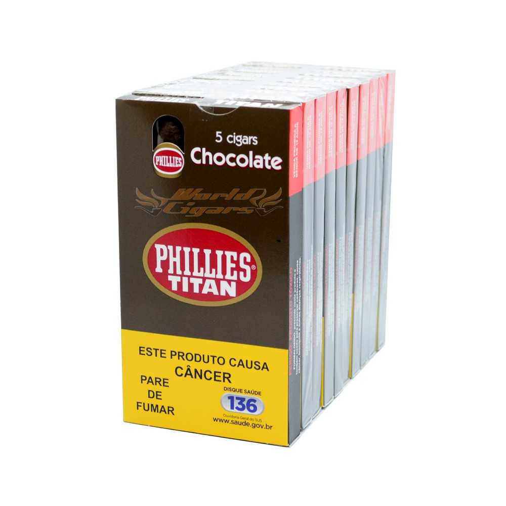 Phillies Titan Chocolate Pacote C/10x5 | World Cigars Tabacaria e Presentes